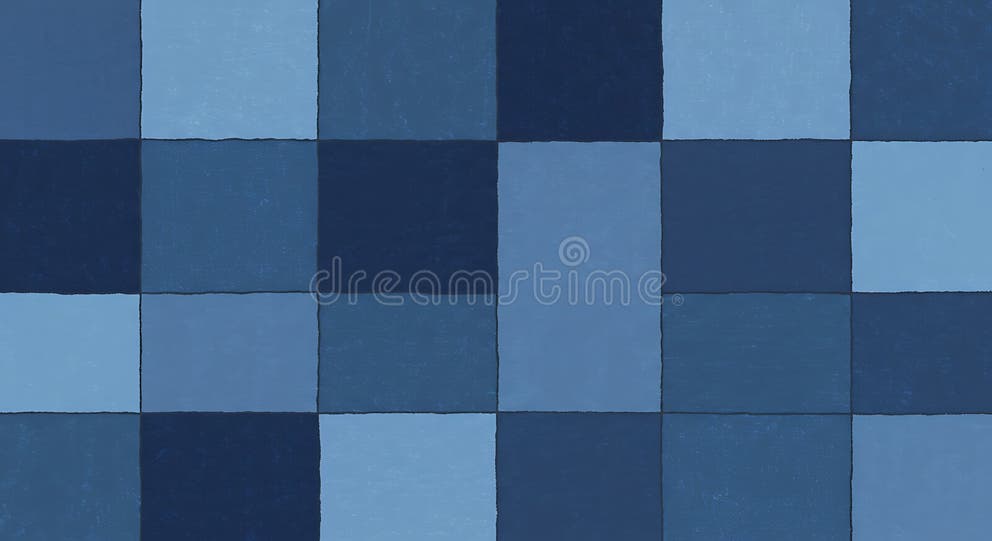 A Grid of Square Tiles in Gradient Shades of Blue Forms a Checkerboard ...
