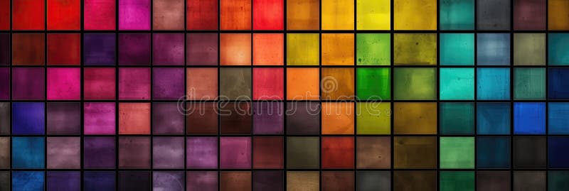 A Grid of Squares, Each Filled with a Different Color Background ...