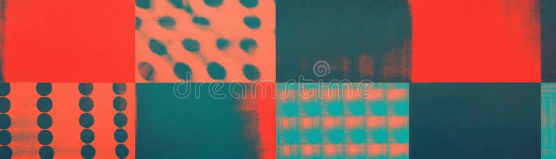 Grid of Squares Filled with Unique Halftone Patterns Creates a Textured ...