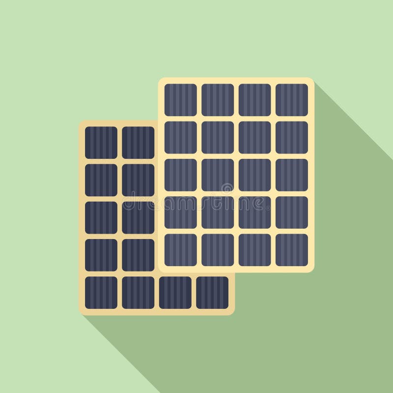 Grid System Solar Panel Icon Flat Vector. Source Cell Stock Vector ...