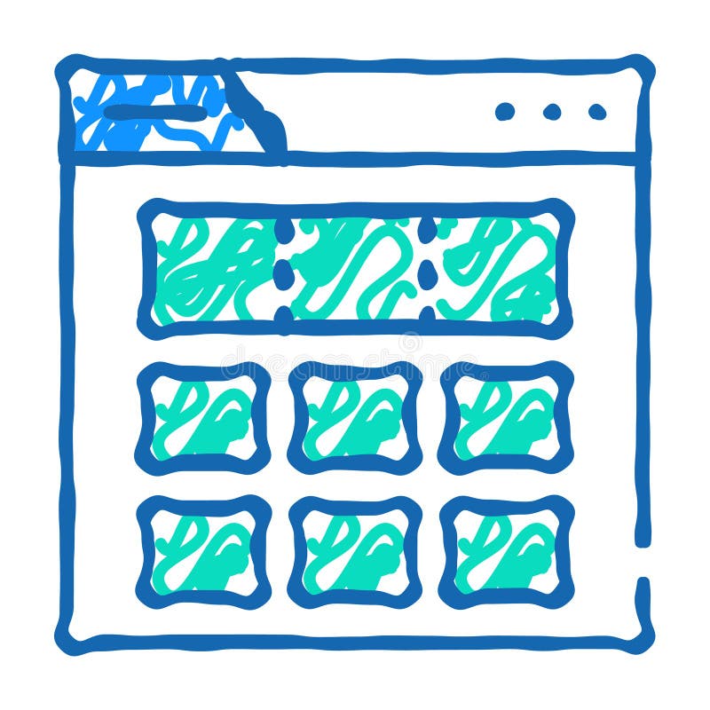 Grid System Ux Ui Design Icon Doodle Illustration Stock Illustration ...