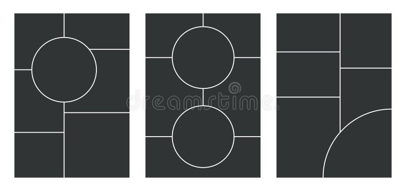 Grid Template for Photo Collage. Vector Mood Board. Page with Frames ...