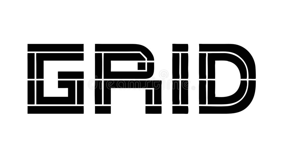 Grid Text Logo, Structure and Organization, Vector Design Generative AI ...