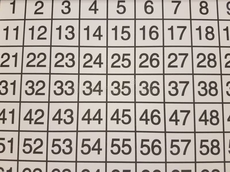 Grid with Two Digit Numbers Stock Photo - Image of math, zero: 118599678