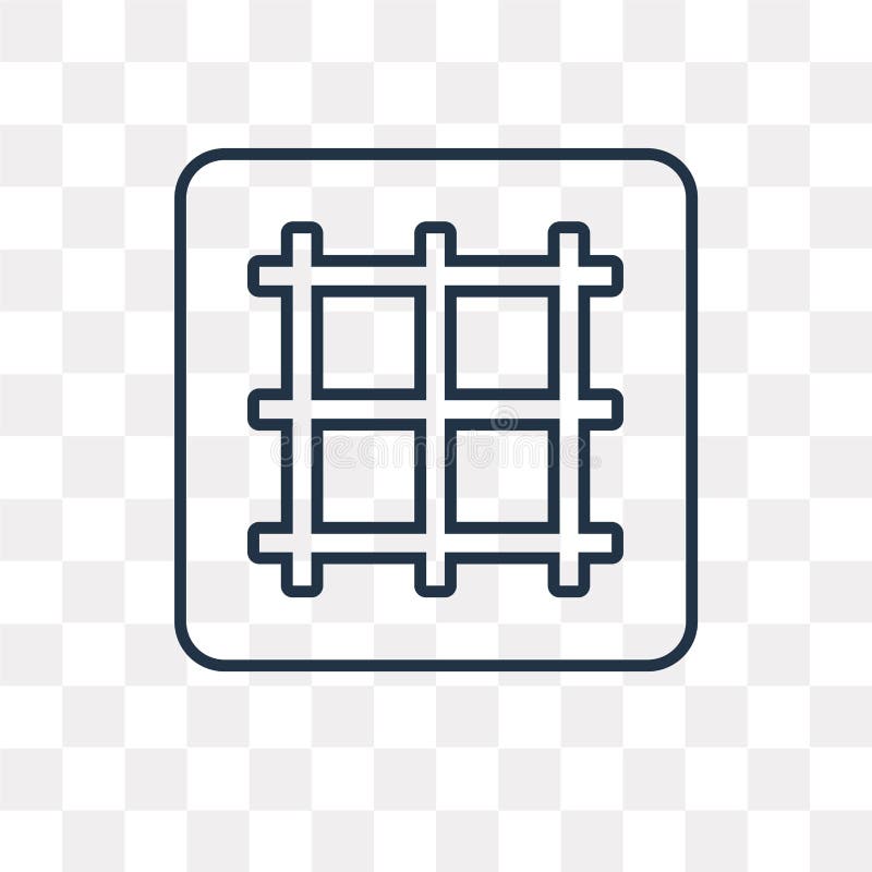 Grid Vector Icon Isolated on Transparent Background, Linear Grid Stock ...