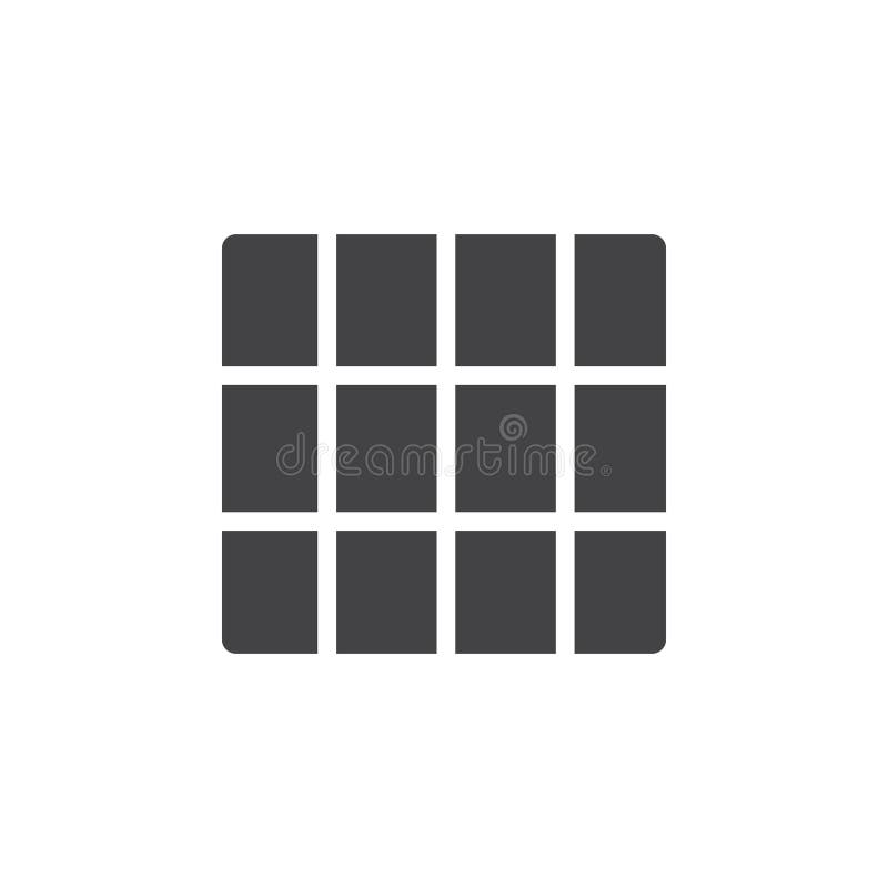 Grid View Icon Flat Simple Outline Set Stock Vector - Illustration of ...