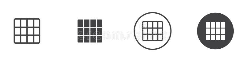 Grid View Icon Thin Line Illustration Stock Illustration - Illustration ...