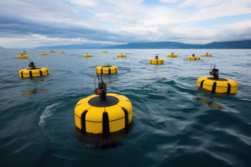 Grid of Wave Energy Converters in the Sea Stock Image - Image of ...