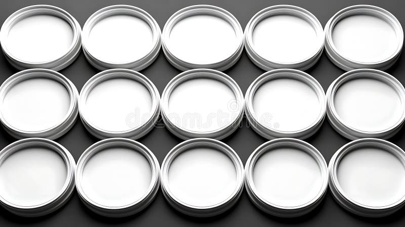 A Grid of White Open Containers Sit on a Black Background Stock ...
