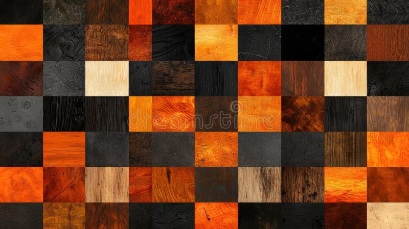 A Grid of Wood Textures with Varying Shades and Patterns. Stock Image ...