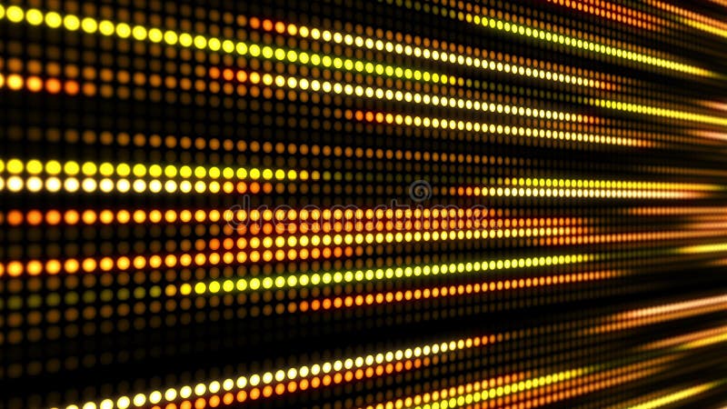 Grid of Yellow Glowing Pixel Dots. Effect of Movement Festive ...