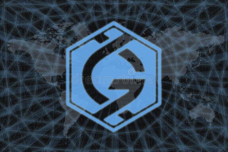 GridCoin GRC Abstract Cryptocurrency. with a Dark Background and a ...
