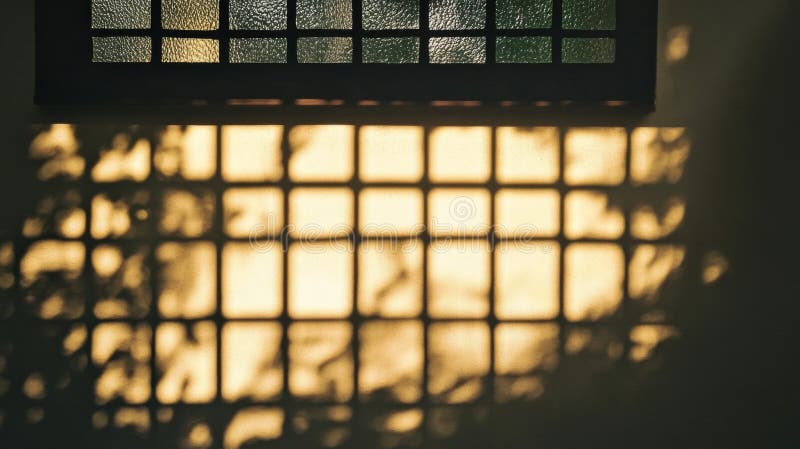 A Gridded Shadow Cast by a Window on a Wall Stock Illustration ...