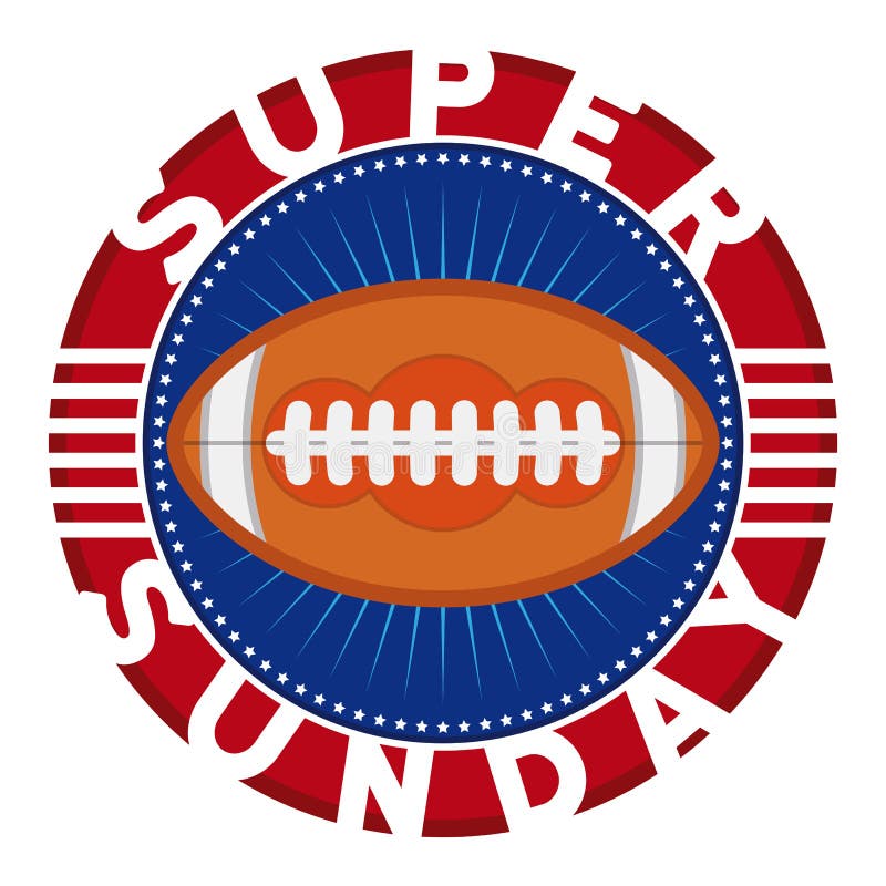 Gridiron Ball Over American Design Button Celebrating the Super Sunday ...