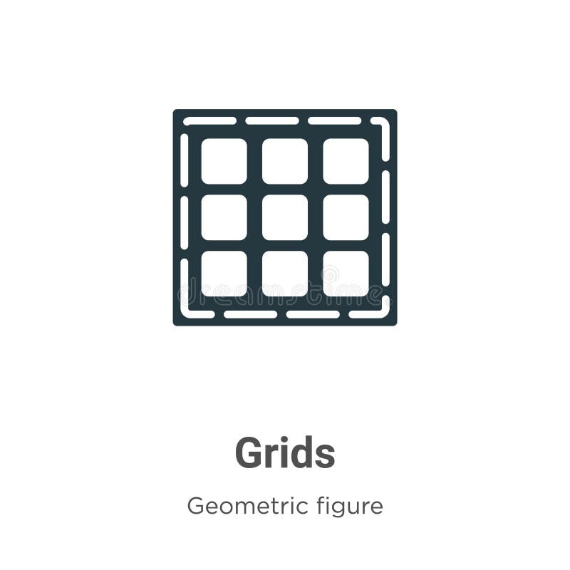 Grids Vector Icon on White Background. Flat Vector Grids Icon Symbol ...