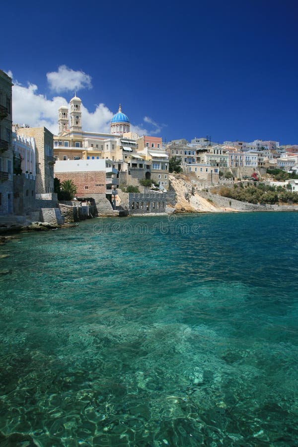 Syros Insel, Griechenland, Strand Stockfoto - Bild von regenschirm ...