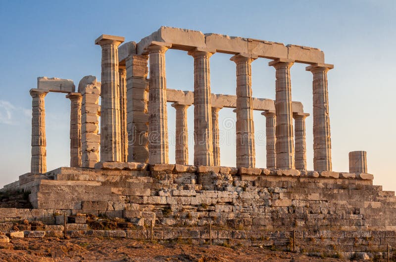 Griechischer Tempel Von Poseidon Sounio Stockbild - Bild von ...