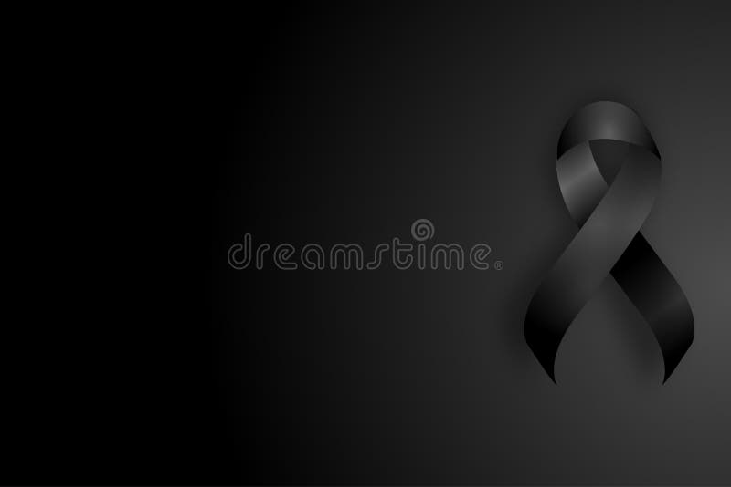 Black Bow Mourning Symbol on Dark Background Stock Illustration ...