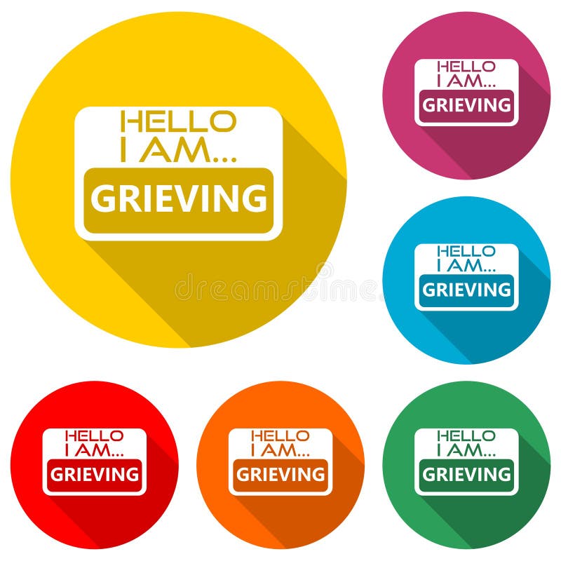 Grieving Icon with Long Shadow Stock Vector - Illustration of mental ...