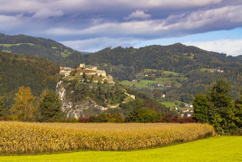 Griffen Ruins in Carinthia Region, Austria Stock Image - Image of hill ...
