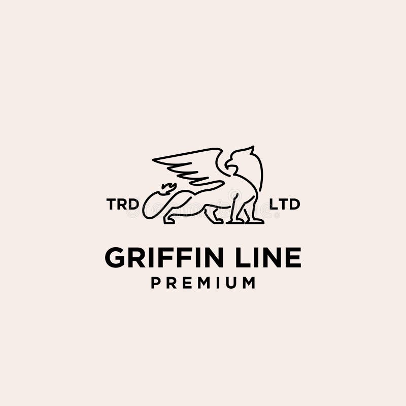 Griffin Line Premium Vintage Logo Icon Vector Stock Illustration ...