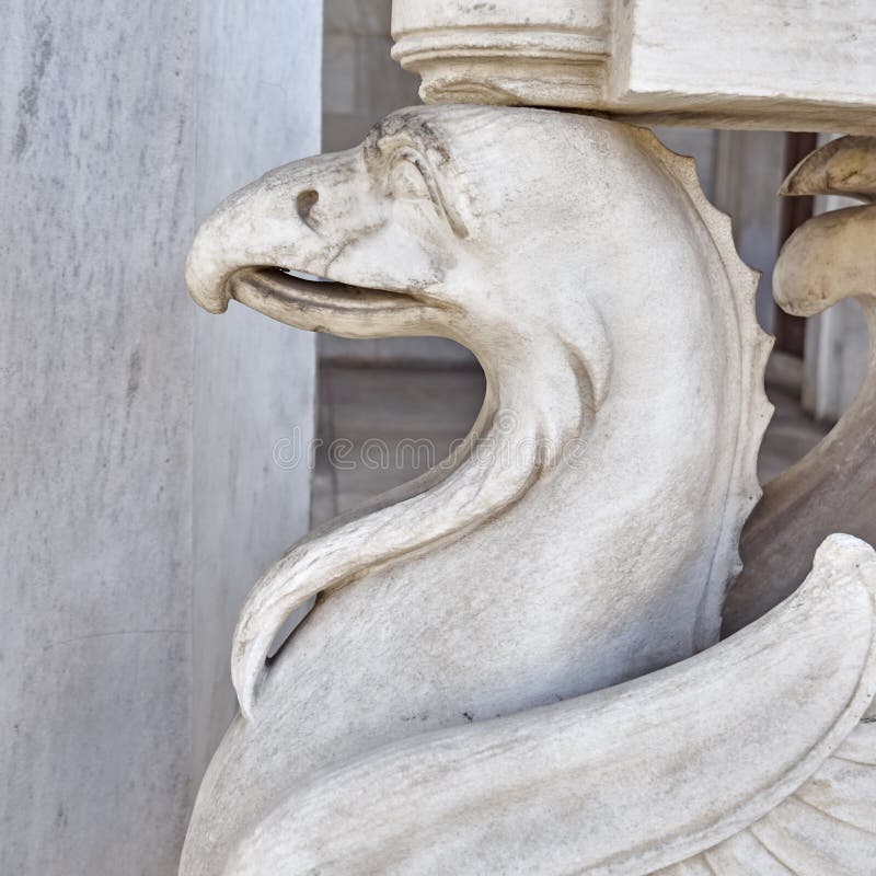 Griffin, Mythical Creature Marble Statue Stock Image - Image of ...