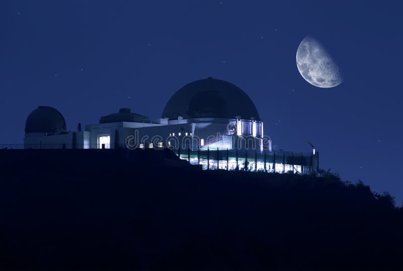Griffith Observatory Bei Nacht Stockfoto - Bild von planetarium ...