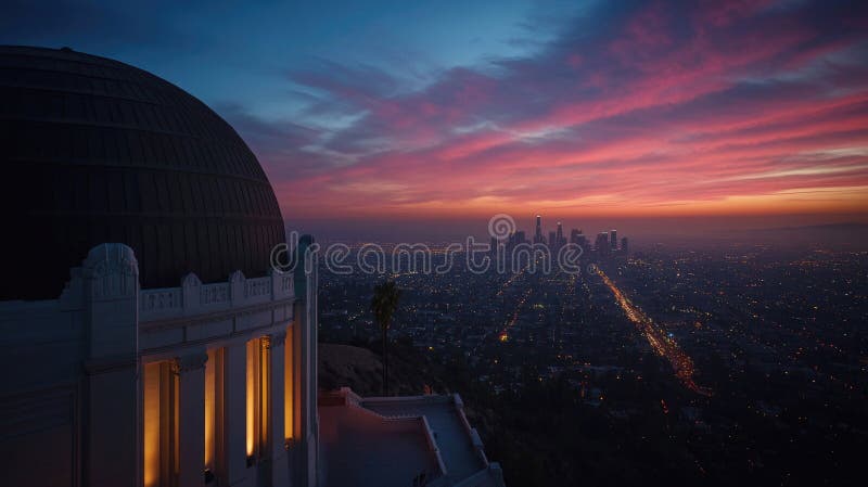 Griffith Observatory with Its Iconic Dome and Panoramic Cityscape Views ...
