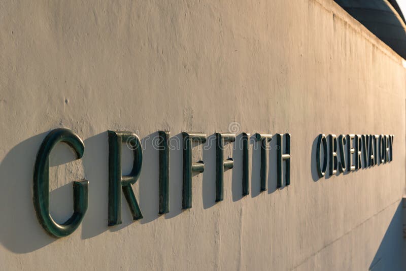 Griffith Observatory Logo Close Up during Sunset Editorial Image ...