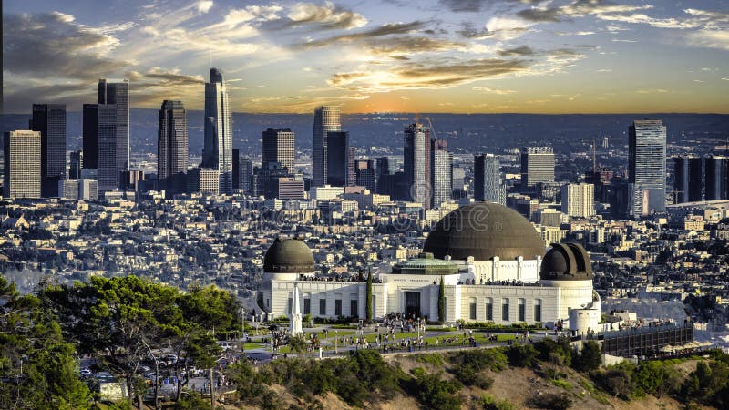 Griffith Observatory Los Angeles Stock Photo - Image of palm, office ...