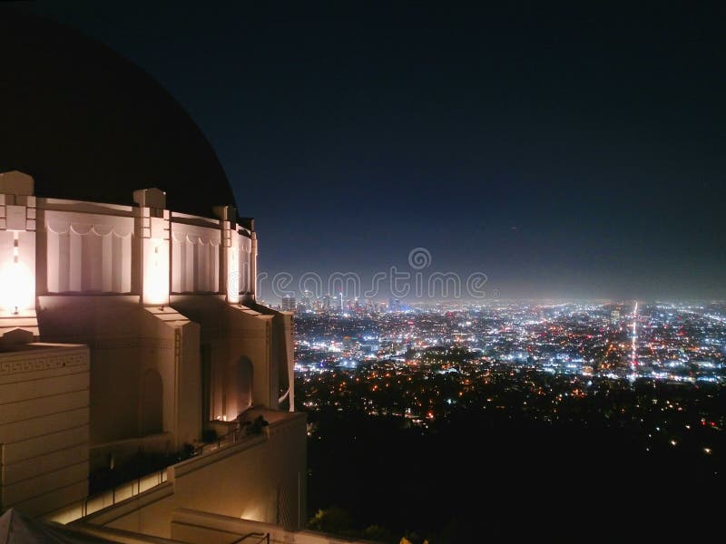Griffith Observatory Overlooking Downtown LA Stock Photo - Image of ...