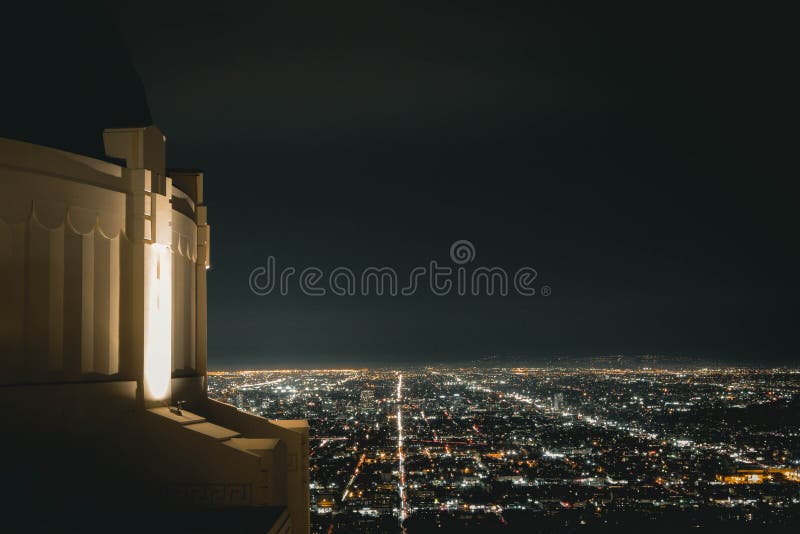 The Griffith Observatory at Night Stock Image - Image of field, dark ...