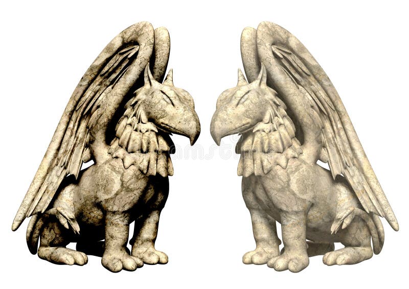Grifone Delle Statue 3d Dalla Pietra Illustrazione di Stock ...
