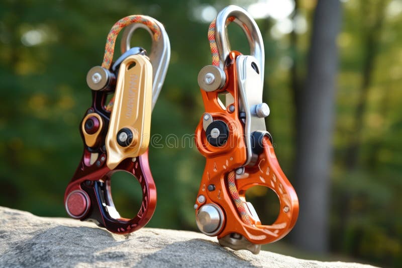 Grigri and Tubular Belay Devices Side by Side Stock Illustration ...