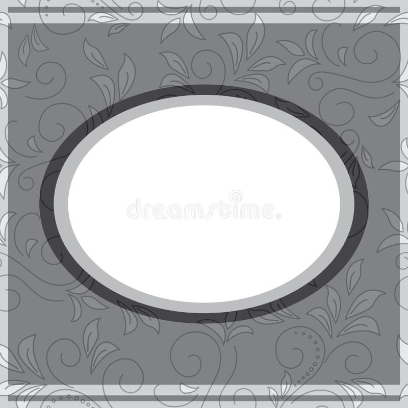 Grijs Frame Op Bloemen Grijze Achtergrond Vector Illustratie ...