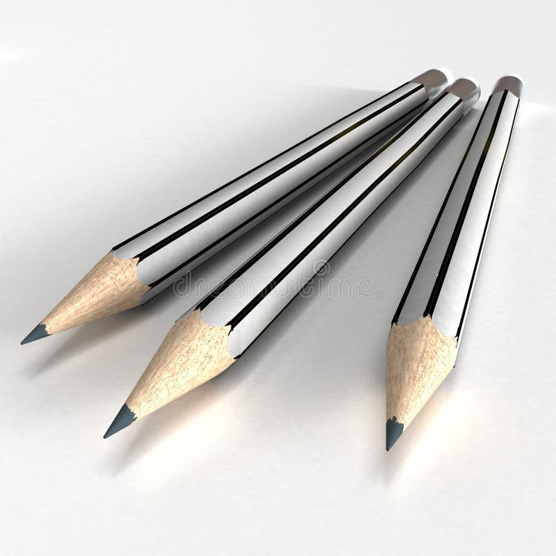 Grijze potloden stock illustratie. Illustration of uiteinde - 10948391