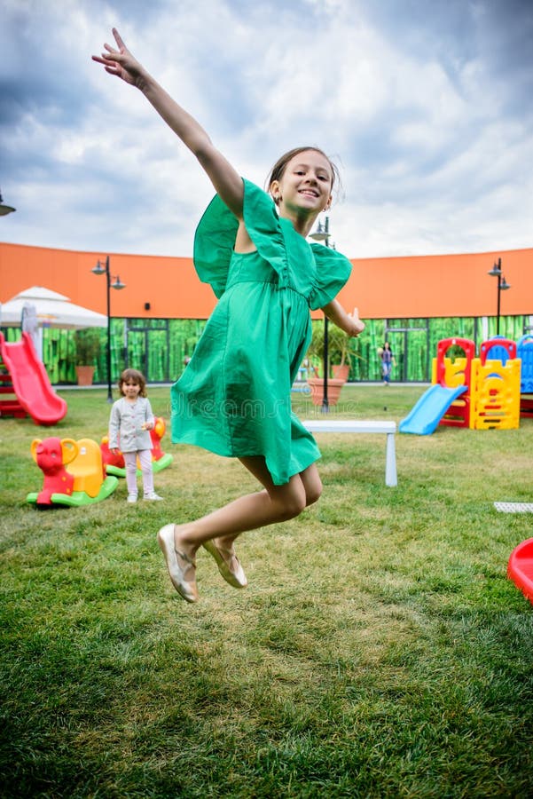 Happy Children Playing in Playground. Editorial Photography - Image of ...