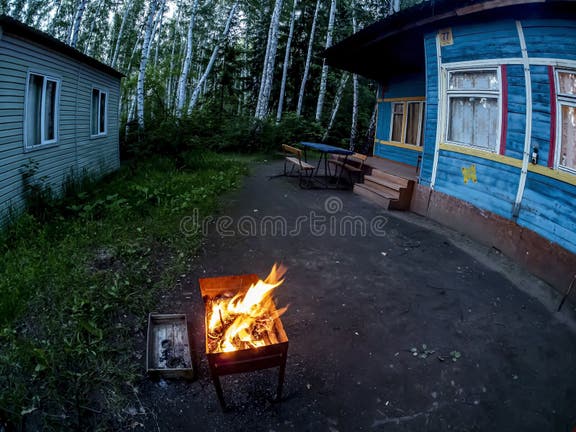 Grill Background - Empty Fired Barbecue on Black Stock Image - Image of ...