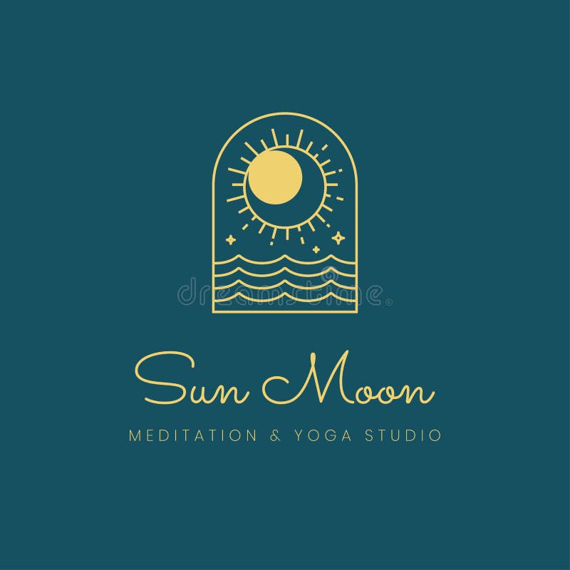 Sun Moon Bohemian Calming Spot Yoga Logo Stock Vector - Illustration of ...