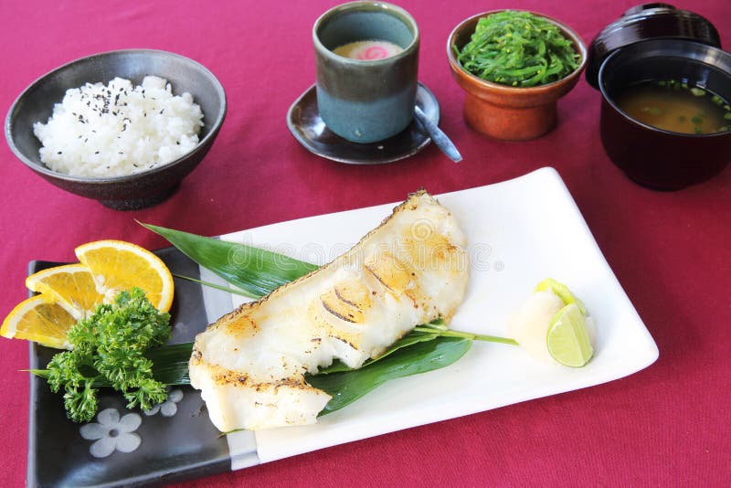 Grill Black Cod , Japanese Style Stock Image - Image of nutritious ...