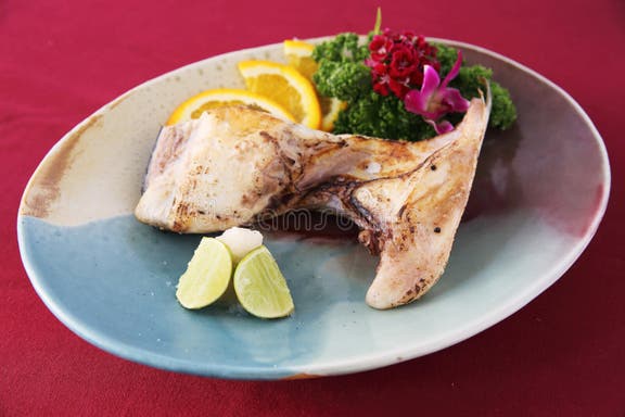 Grill Black Cod Japanese Style Stock Photo - Image of plate, gindara ...