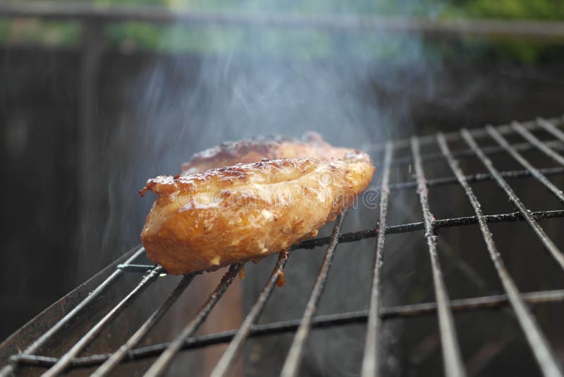 Grill chicken stock image. Image of smoke, fire, outdoor - 31348731