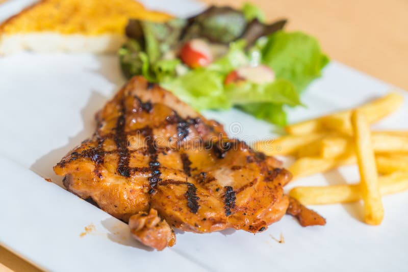 Grill chicken steak stock image. Image of meat, thai - 87814769