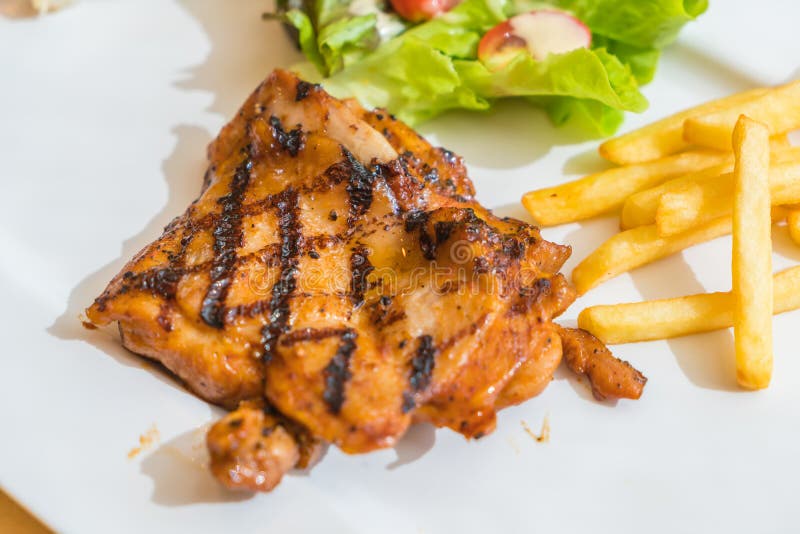 Grill chicken steak stock photo. Image of food, grilled - 87819504
