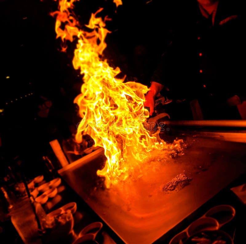 Grill Fire stock image. Image of cuisine, food, hall - 120422463