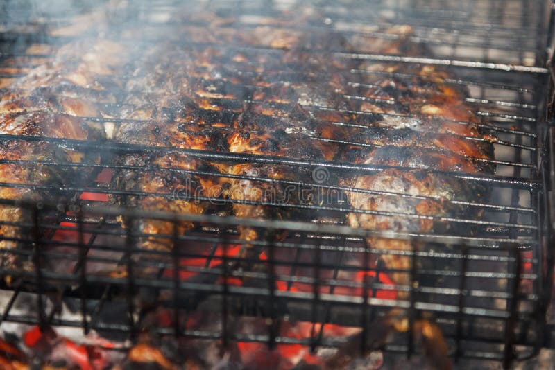 Grill Fish Fire Mackerel Food, Seafood Stock Photo - Image of cooking ...