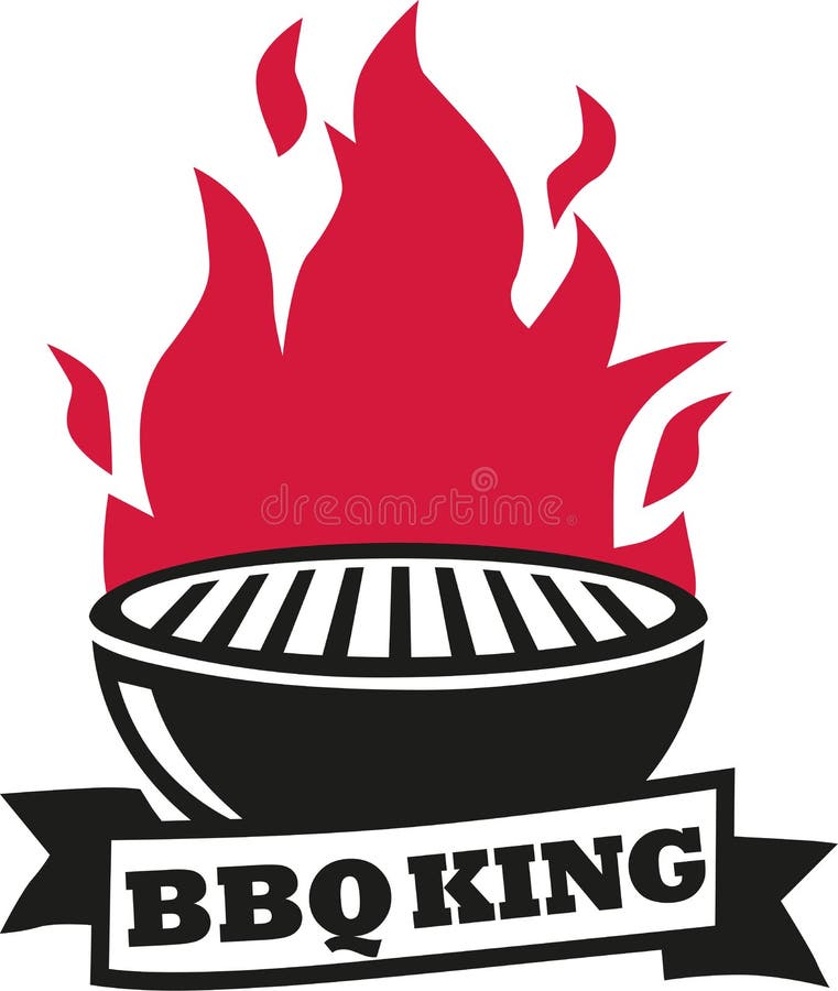 Grill with flame stock vector. Illustration of beef - 107147931