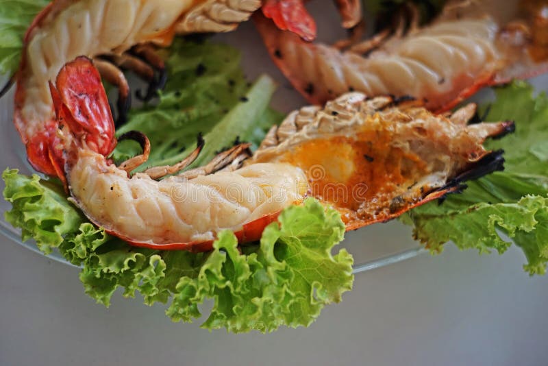 Grill fresh water prawn stock image. Image of food, seafood - 105675223