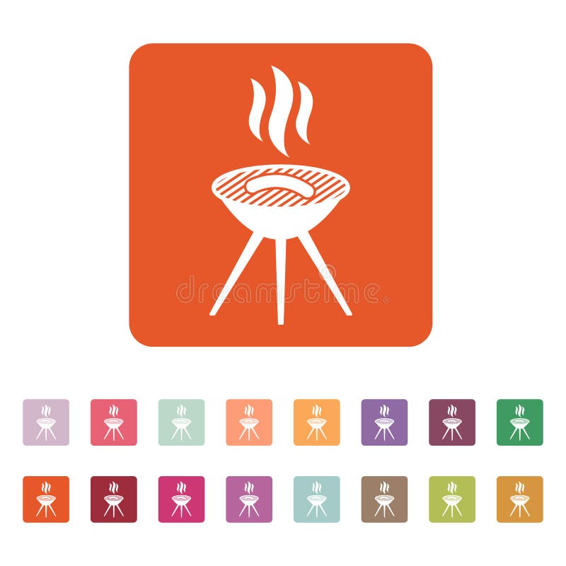 The Grill Icon. Barbeque Symbol Stock Vector - Illustration of steak ...
