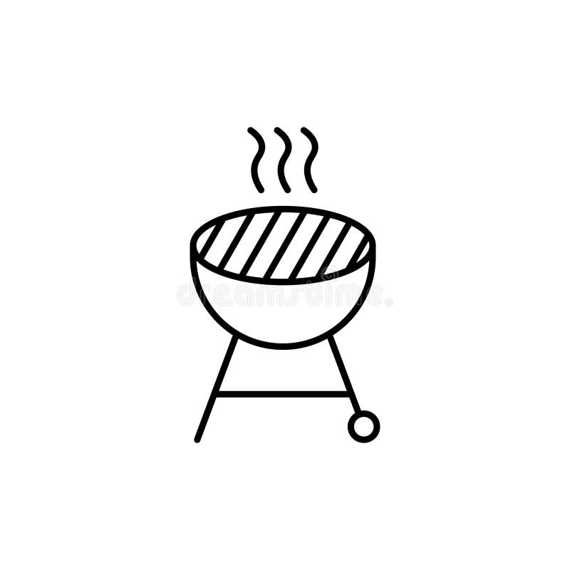 Grill Icon Set. Bbq Vector Symbol. Barbeque Roaster Sign Stock Vector ...
